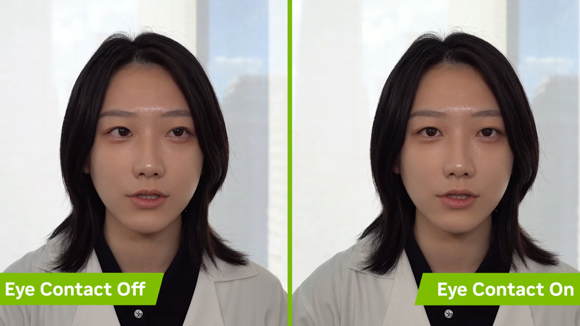 「NVIDIA Broadcast」が目線補正機能「Eye Contact」を開発。AIが目線をカメラへ自動補正 | TABI LABO